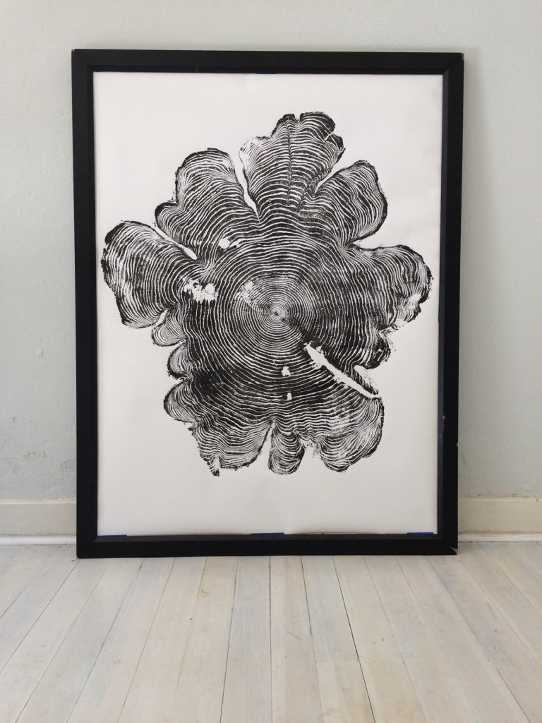 Western Red Cedar Tree Ring Art, Huge Tree Ring Print, Woodcut, Oregon ...