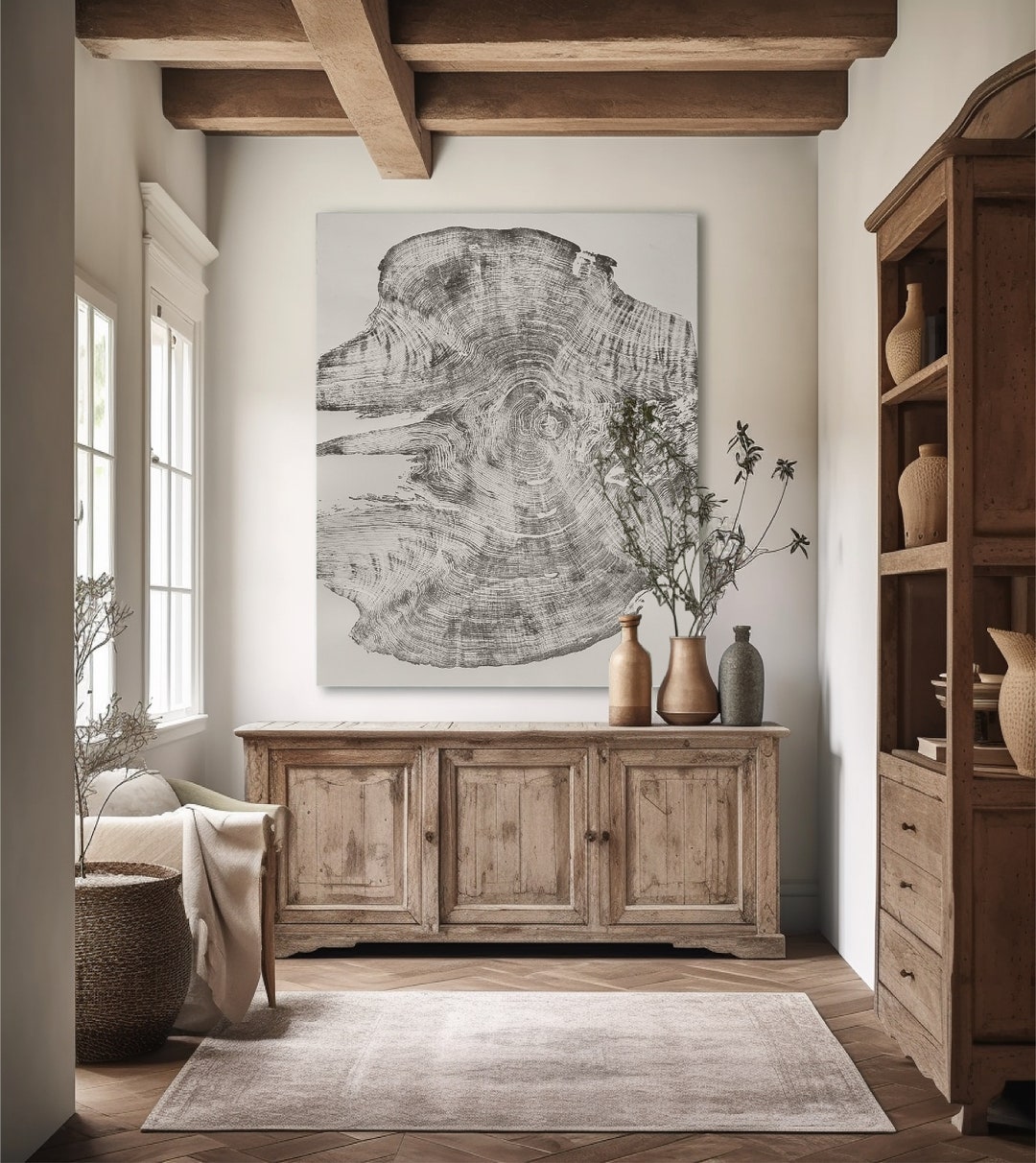 Giant Redwood Tree Ring Print: Handmade Woodcut Wall Art - Etsy