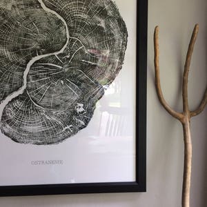 Real Maple Tree Ring Art Print, Oversized Wall Art, Handmade Woodblock ...