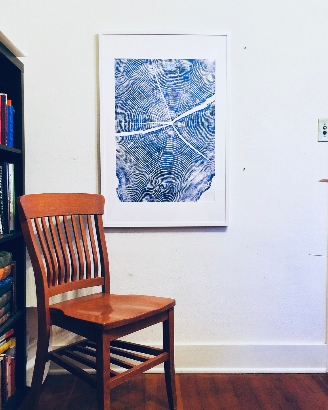 Blue Tree Stump Print. Original Woodblock Print Made From - Etsy