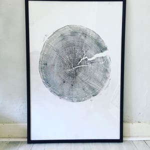 Tree Stump Print, Original Woodcut Prints, Set of Three 24x36 Inch ...