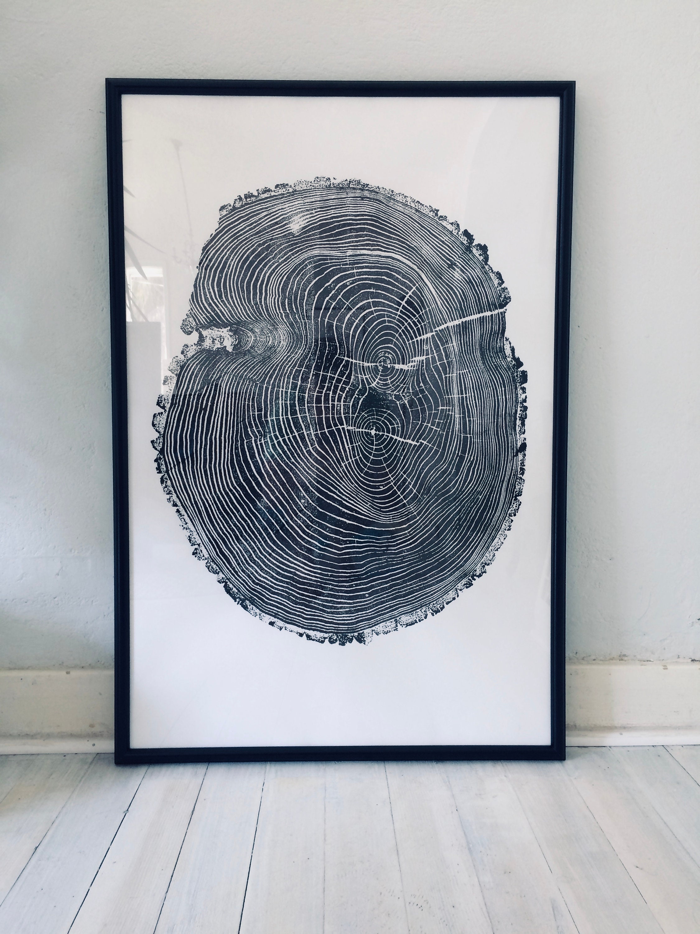 Ash Tree Stump Art. Original Woodblock Print Made From an Ash - Etsy
