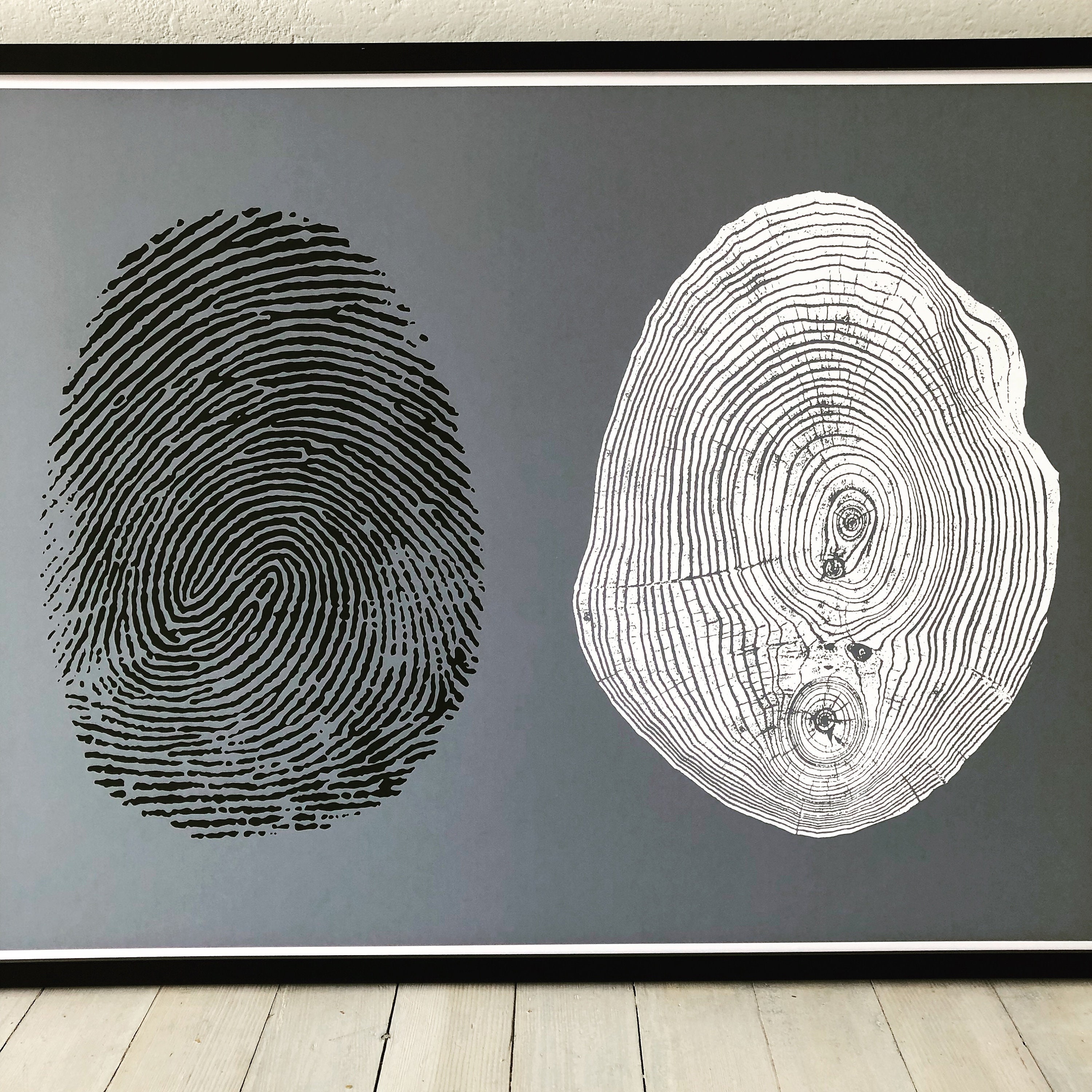 Tree ring and fingerprint tree ring art print fingerprint | Etsy
