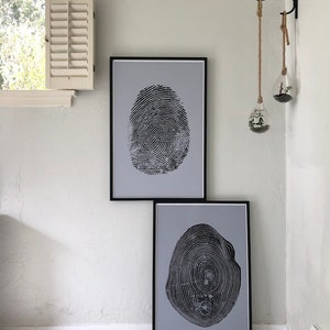 Fingerprint Art, Custom Fingerprint, Tree Ring Print, Fingerprint Tree ...