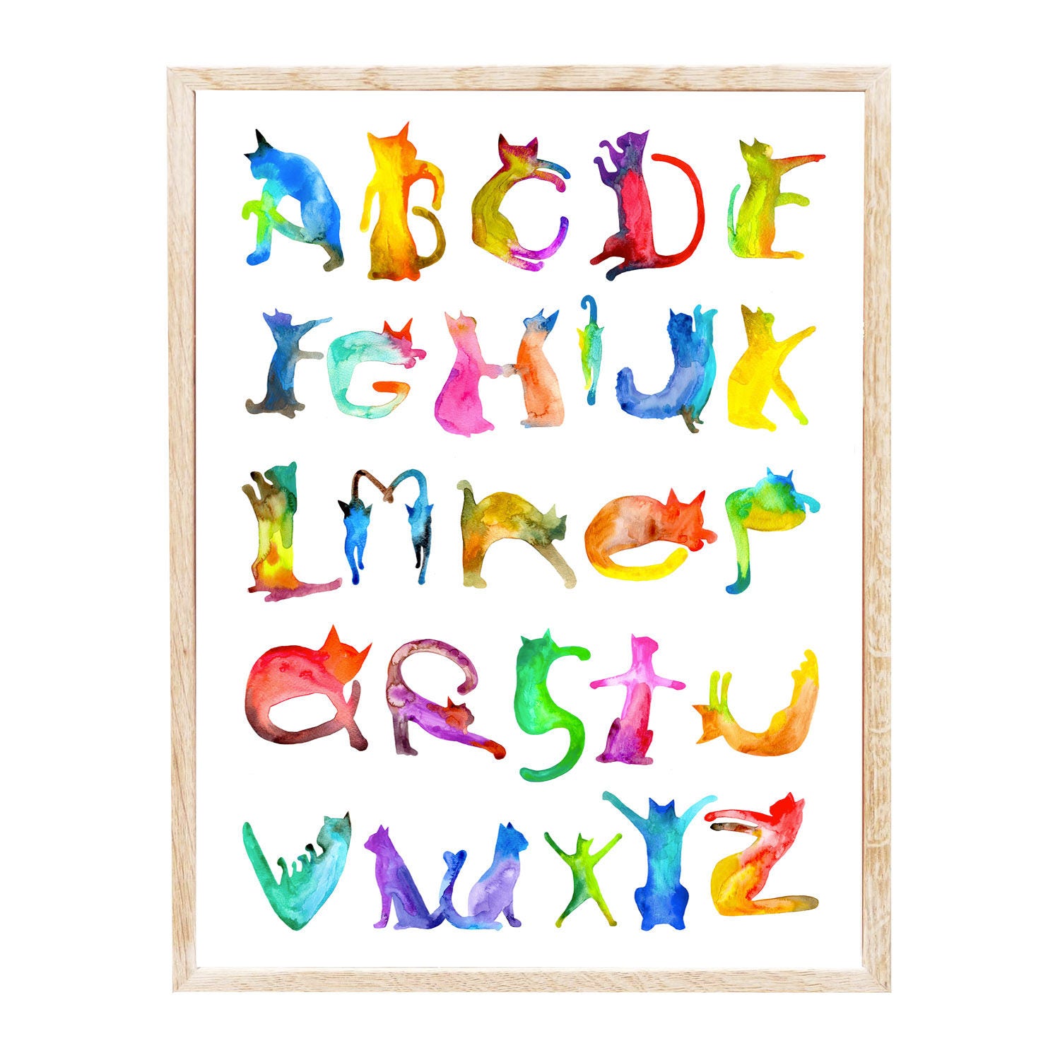 Cat Alphabet Poster - Etsy