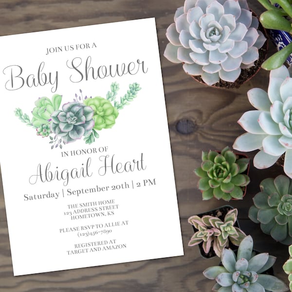 Succulent Invitation - Etsy