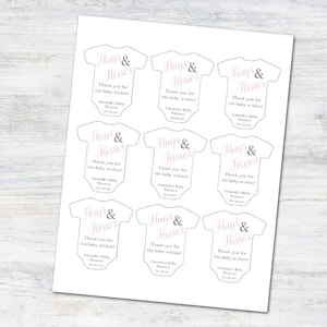 Hugs and Kisses Baby Shower Favor Tags Editable Digital Download | Baby ...