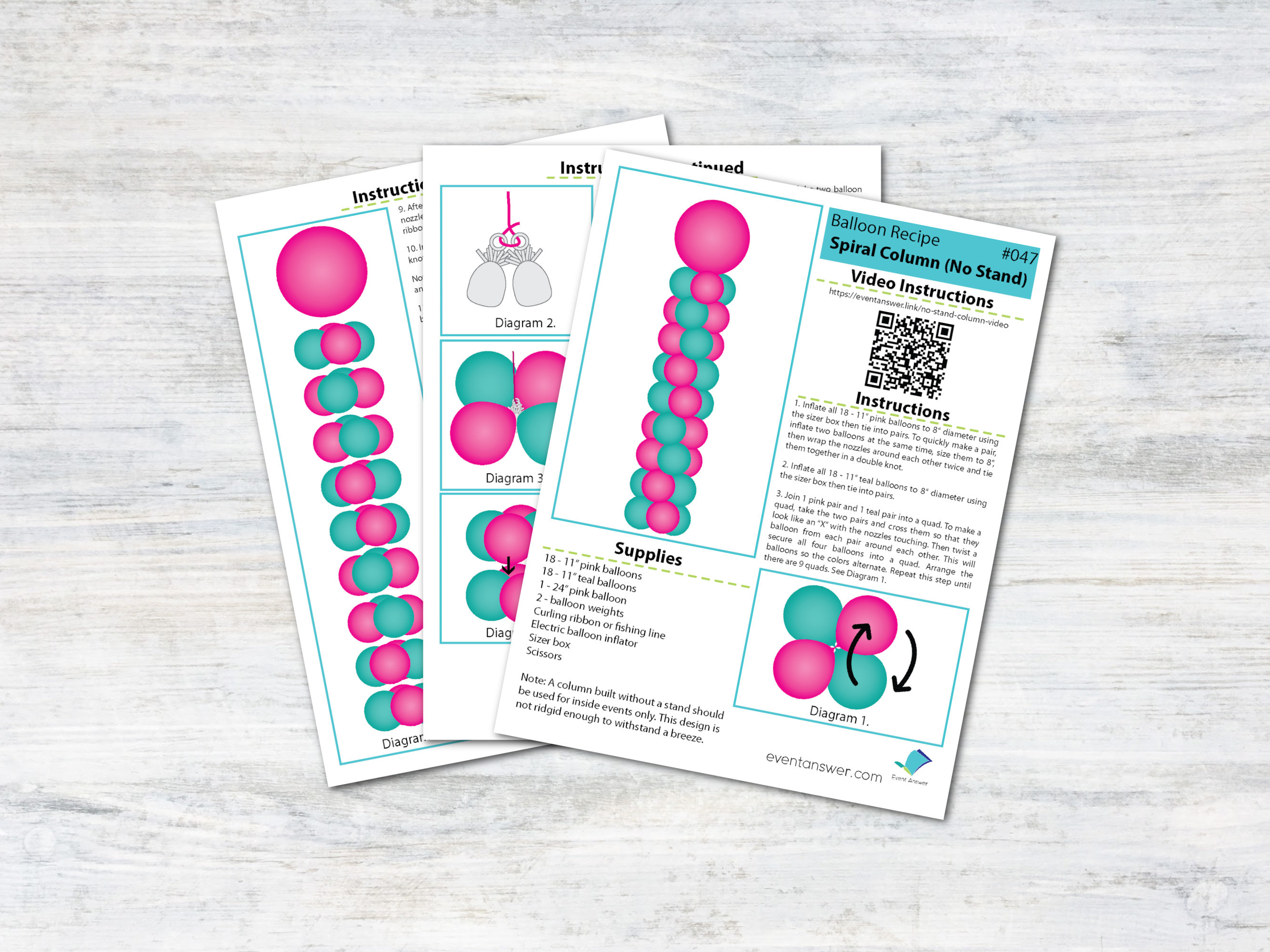 Spiral Balloon Column (stand Free) Tutorial and Plans | Digital Balloon ...