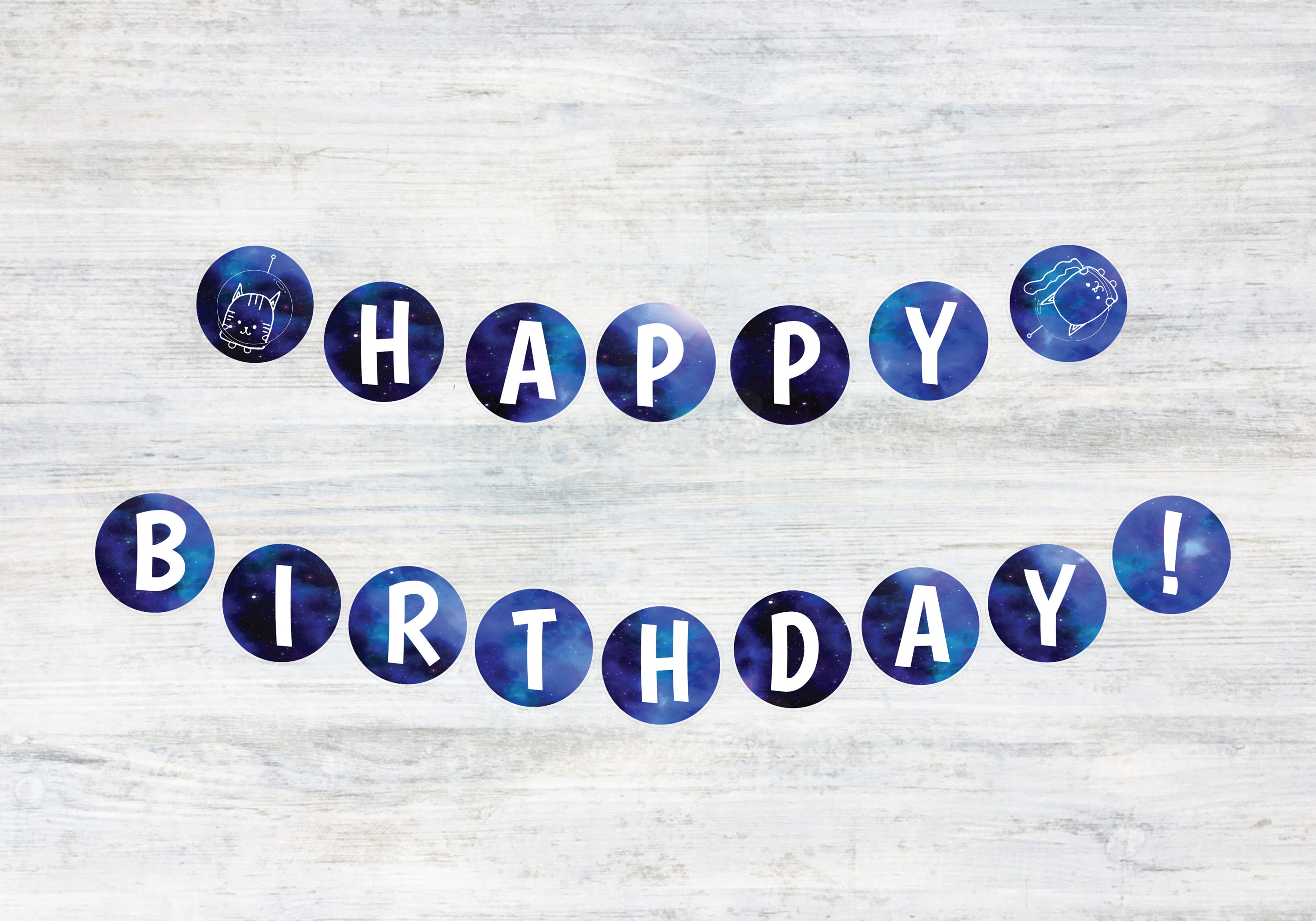 Space Cats Birthday Party Pack Instant Download PDF | Cosmic Cat ...