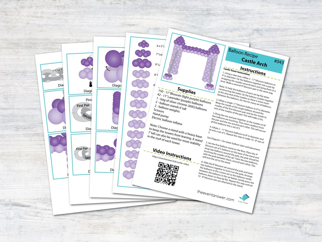 Castle Balloon Arch Tutorial, Template, and Plans | Digital Balloon ...