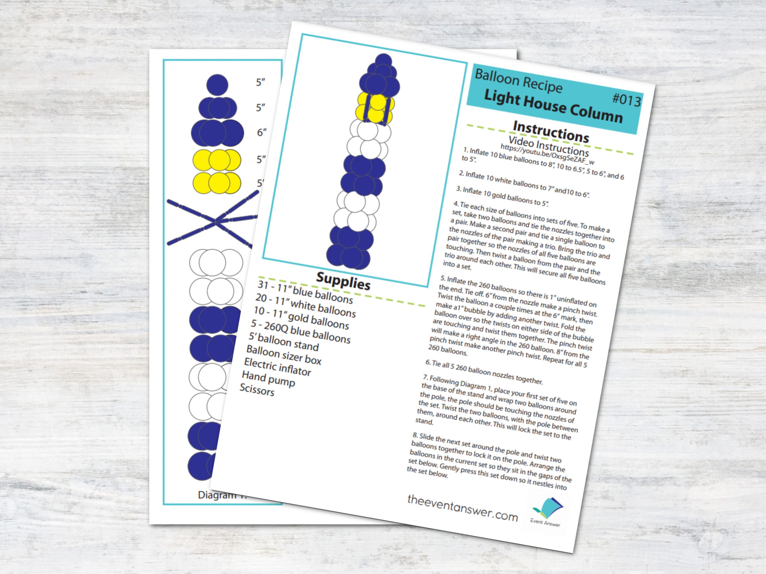 Balloon Lighthouse Tutorial and Plans | Digital Balloon Recipe - Etsy