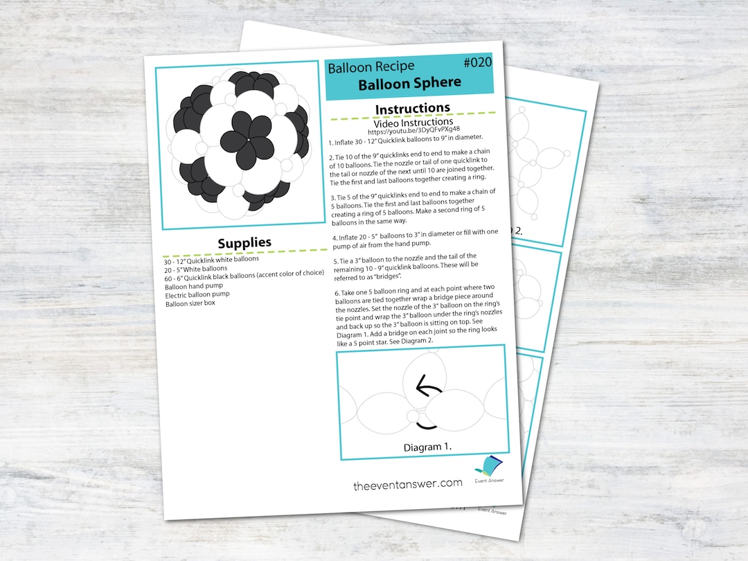 Balloon Sphere Tutorial and Plans | Digital Balloon Recipe - Etsy