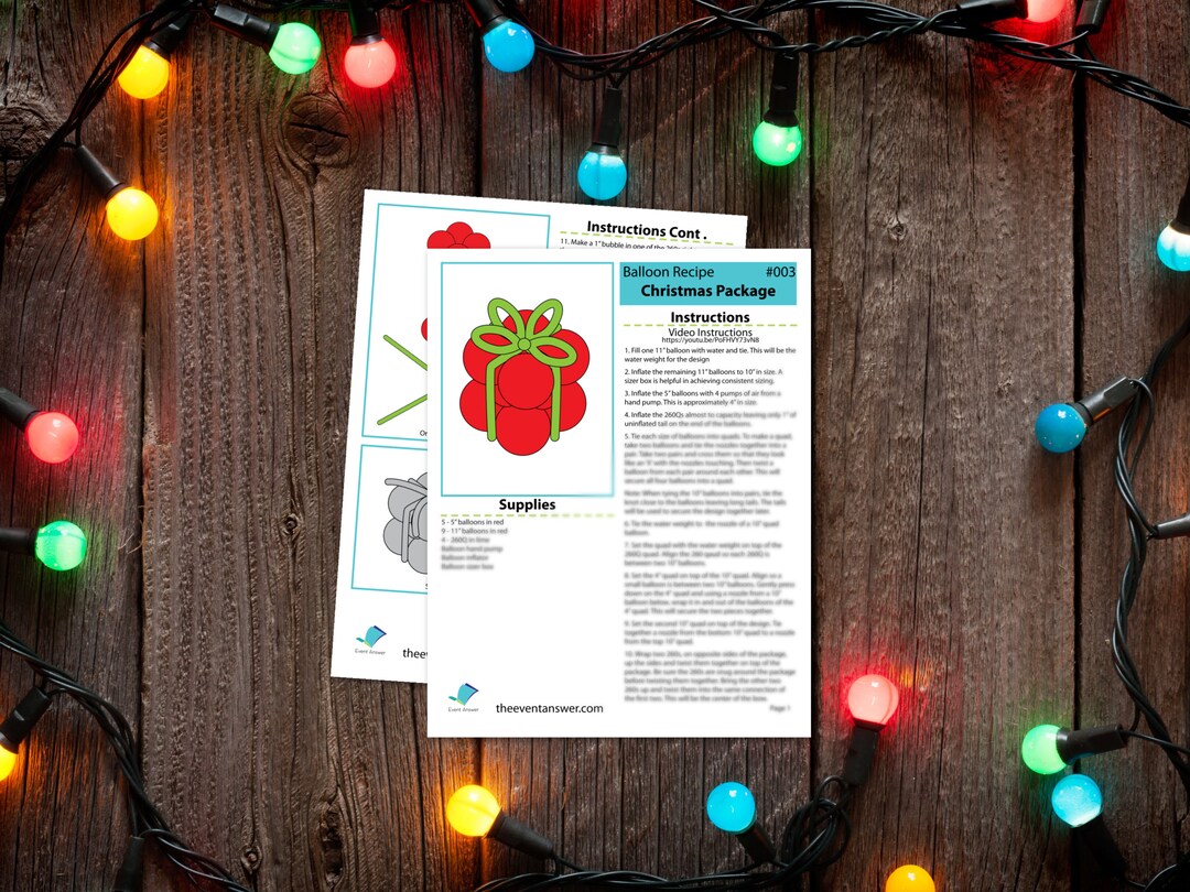 Balloon Present Tutorial and Plans | Digital Balloon Recipe - Etsy