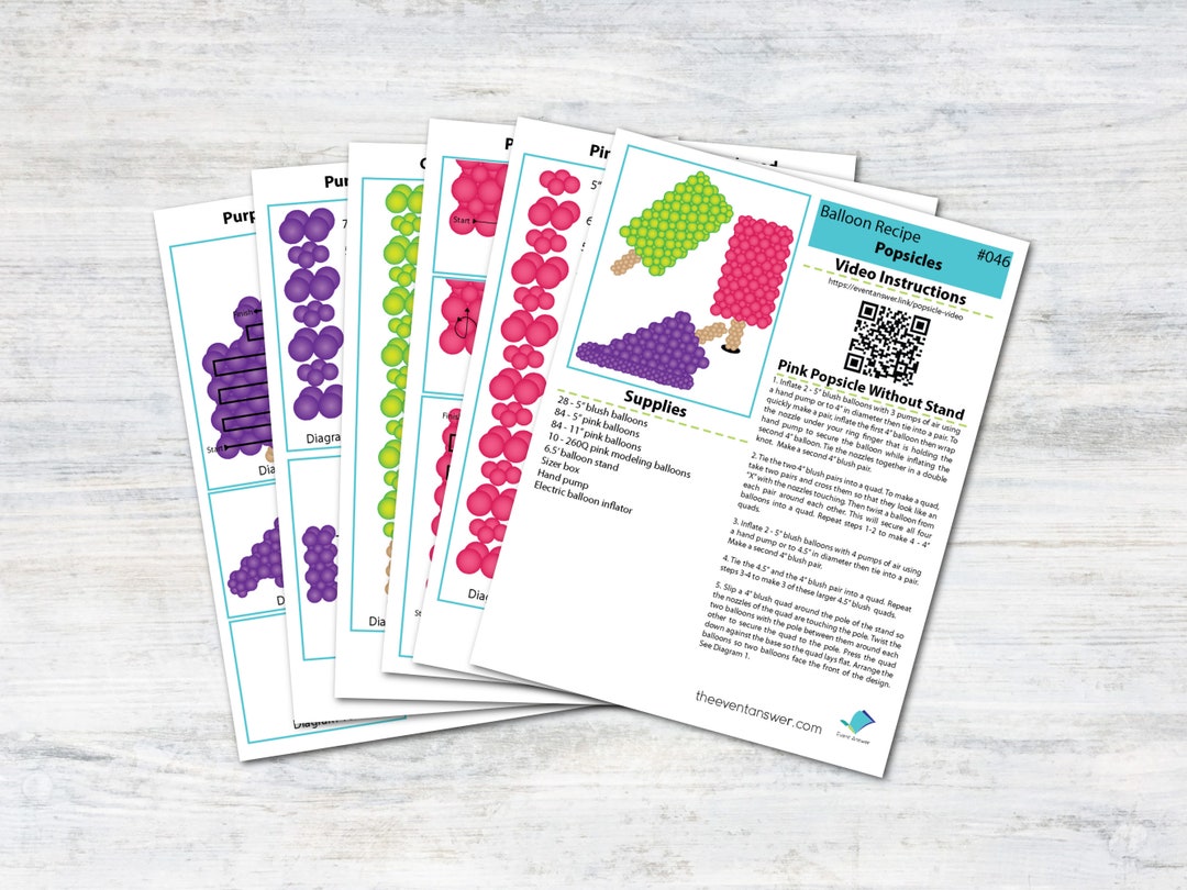 Balloon Popsicle Tutorial and Plans | Digital Balloon Recipe - Etsy