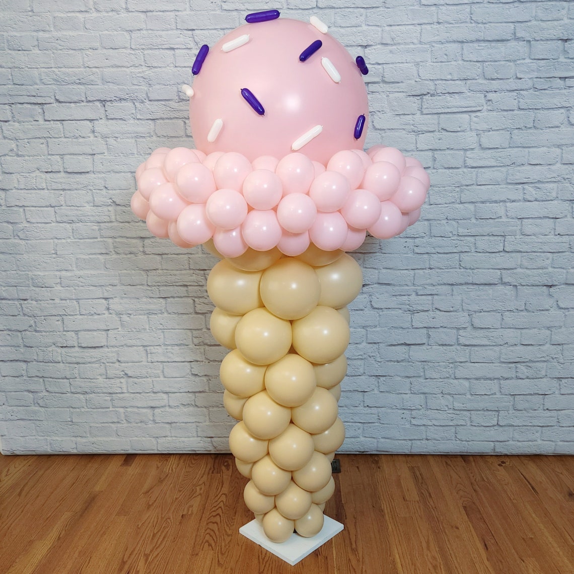 Balloon Ice Cream Cone Column Tutorial and Plans Digital - Etsy