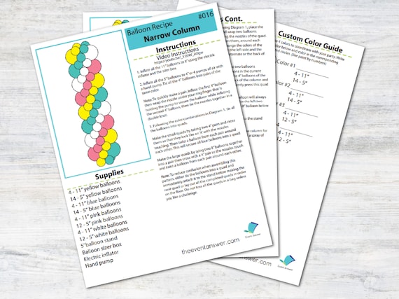 Narrow Balloon Column Tutorial and Plans Digital Balloon - Etsy