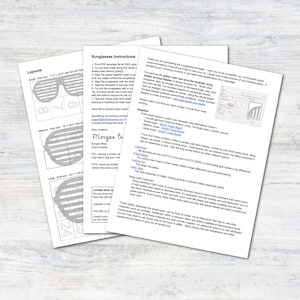 Sunglasses Template and Tutorial | Digital Template - Etsy