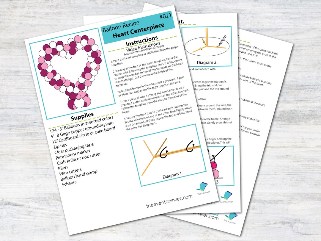 Balloon Heart Frame Tutorial and Plans | Digital Balloon Recipe - Etsy