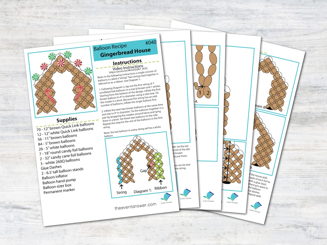 Gingerbread House Balloon Link Tutorial and Plans | Digital Balloon ...
