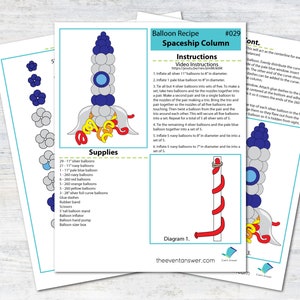 Spaceship Balloon Column Tutorial and Plans | Digital Balloon Recipe - Etsy