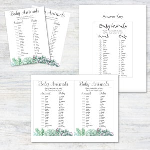 Succulent Baby Shower Game Pack Printable Instant Download | 5 Baby ...