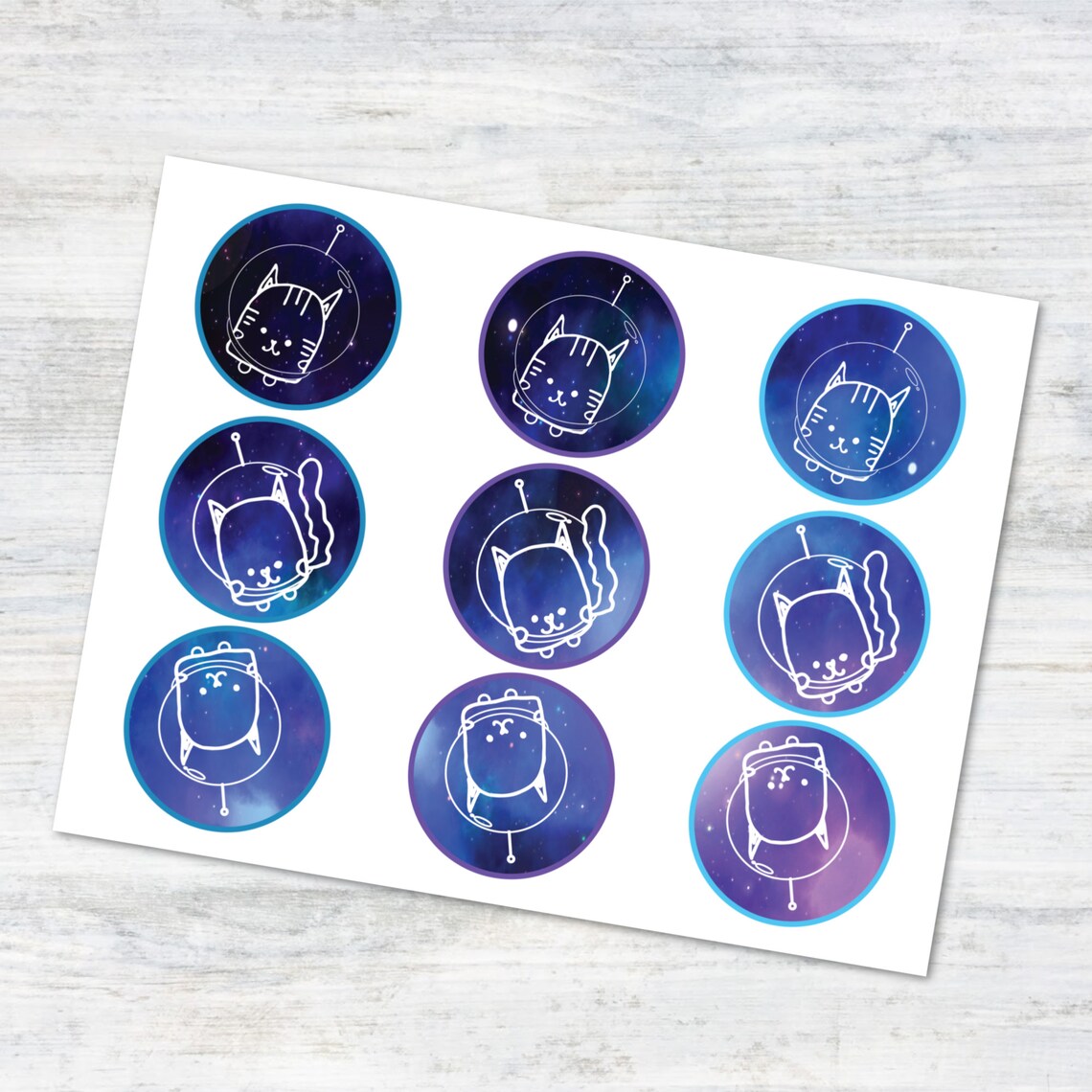 Space Cats Birthday Party Pack Instant Download PDF Cosmic | Etsy