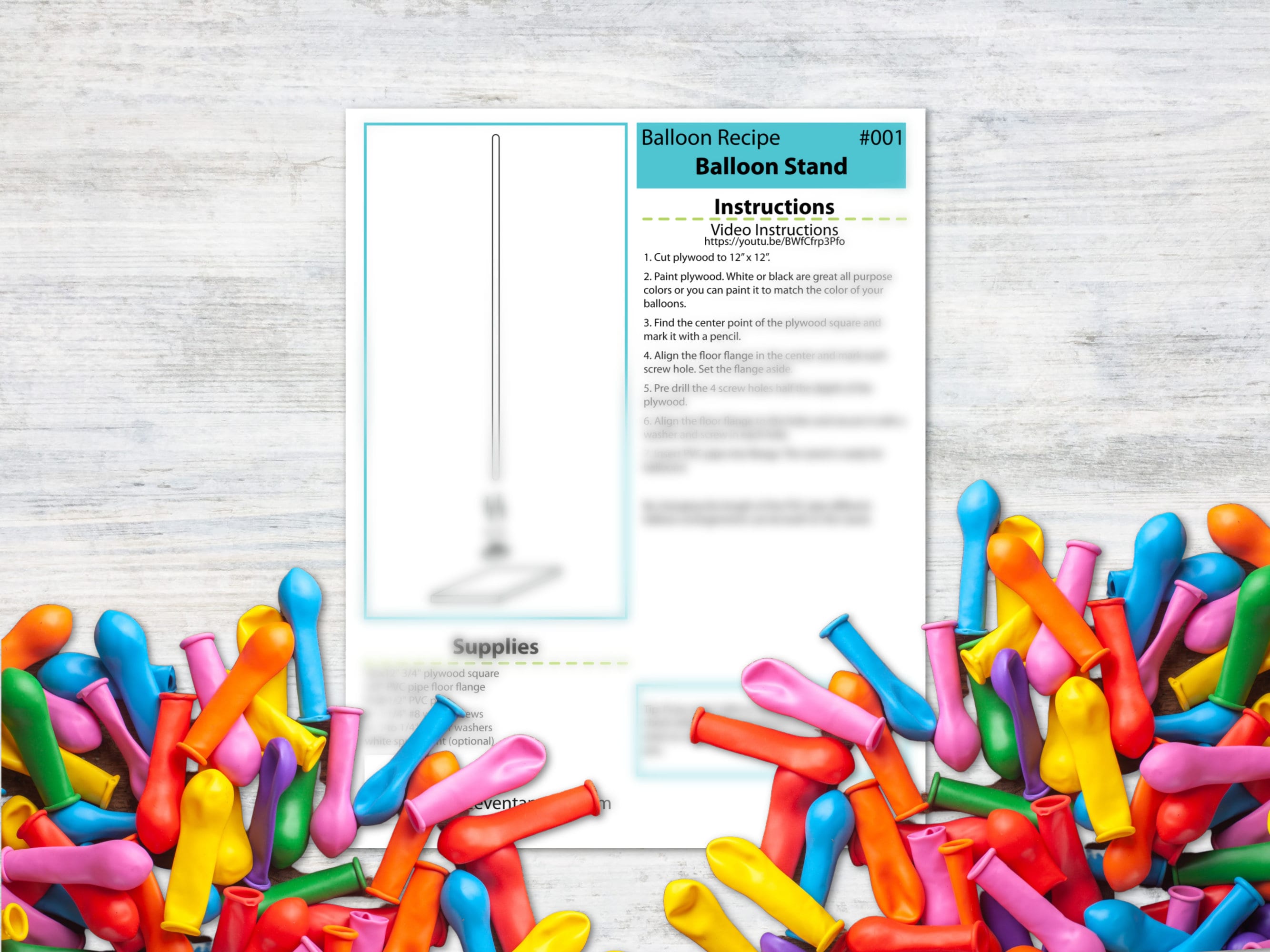 Balloon Stand Tutorial and Plans | Digital Plans for a Balloon Base - Etsy