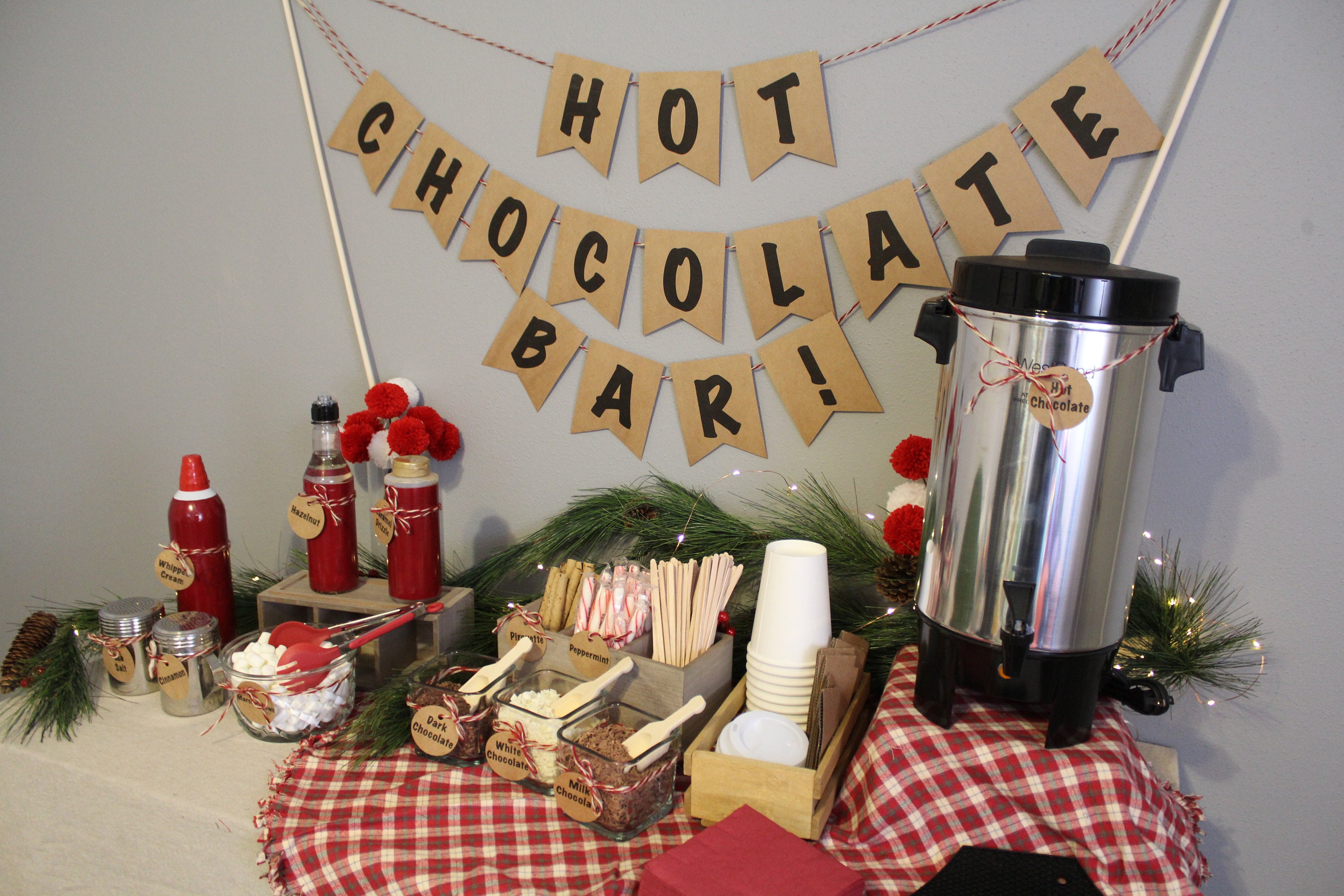 Hot Chocolate Bar Banner and Labels, Digital Printables, Hot Cocoa Bar ...