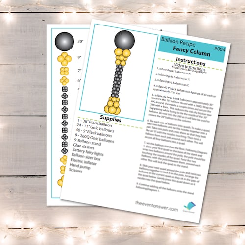 Zigzag Balloon Column Tutorial and Plans Digital Balloon - Etsy