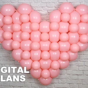 Balloon Heart Backdrop Tutorial and Plans | Digital Balloon Recipe - Etsy