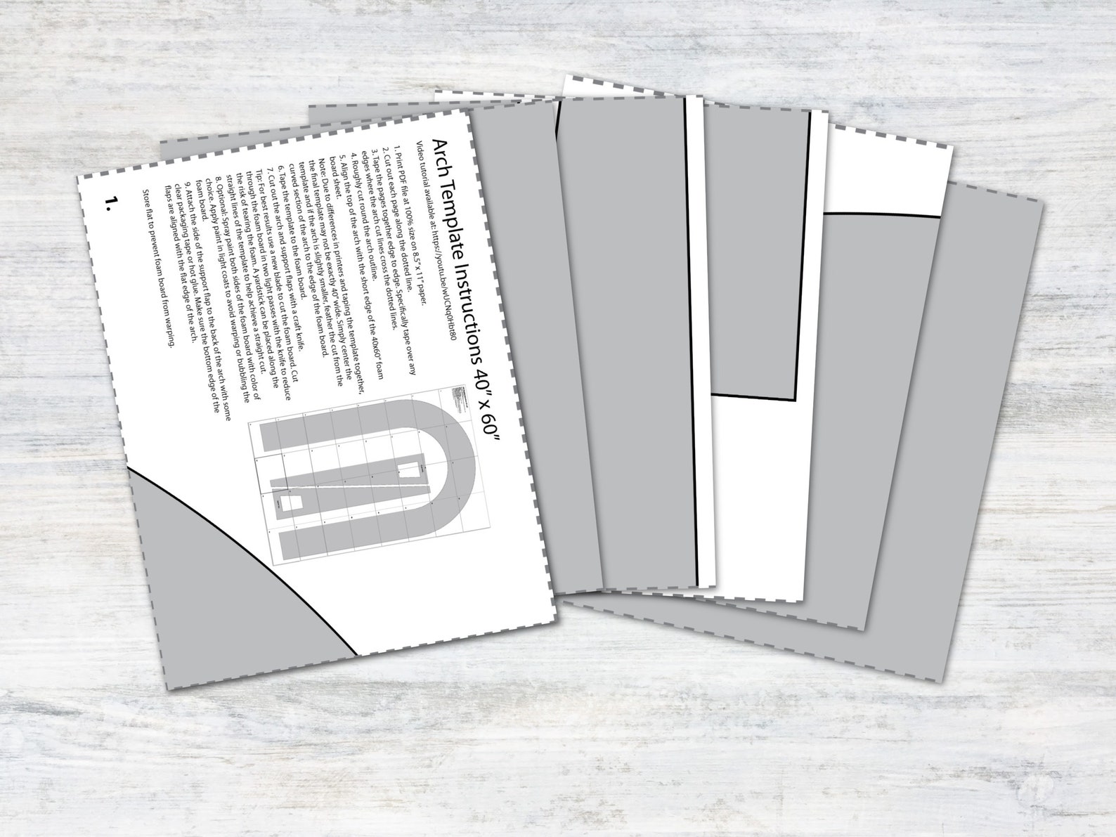 40x60" Arch Backdrop Template and Tutorial | Digital Template - Etsy