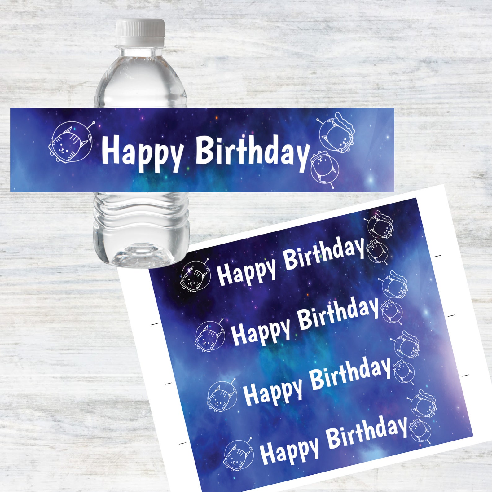 Space Cats Birthday Party Pack Instant Download PDF | Cosmic Cat ...