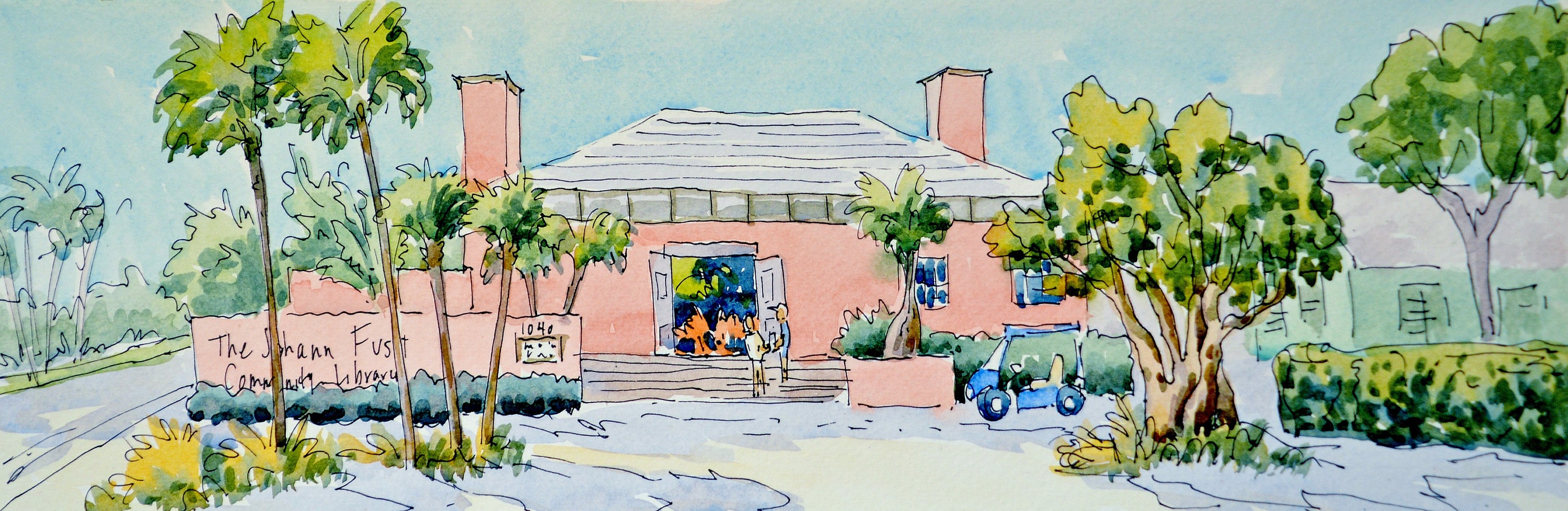 Boca Grande Library, Giclee Print by Gail Cleveland - Etsy