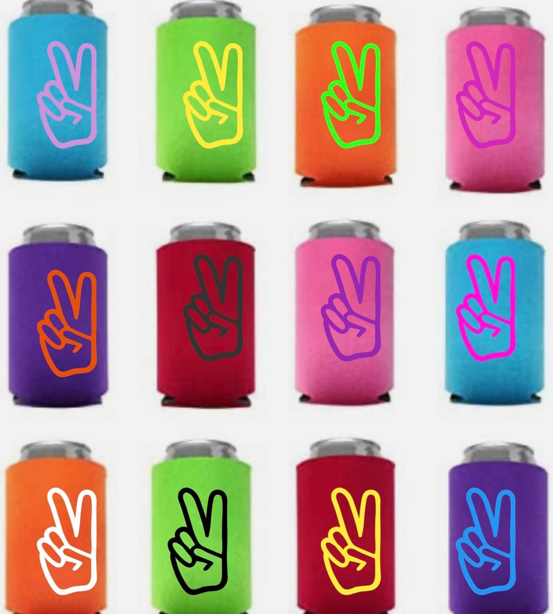 Peace, Peace Sign, Cup Holder, Can Holder, Koozie, Peace Sign Koozie ...