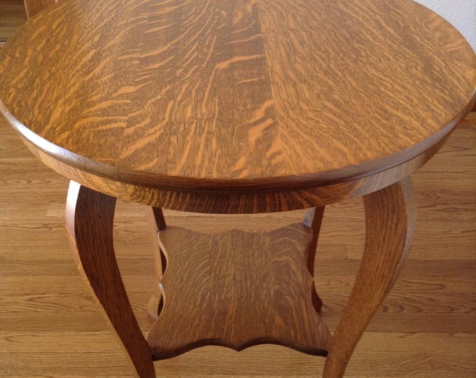 Antique Tiger Oak Parlor Table, Bailey Table Mfg, Round Table, Side ...