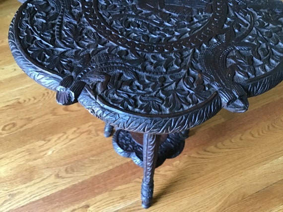 Antique Carved Rosewood Table Wine Table Side Table Snakes | Etsy