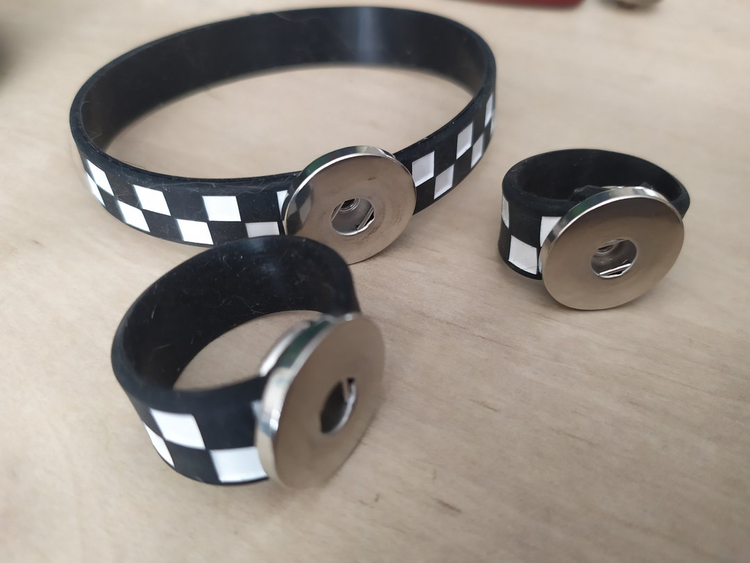 Check Checkered Checkboard Checkerboard Rubber Elastic Bracelet Ring ...