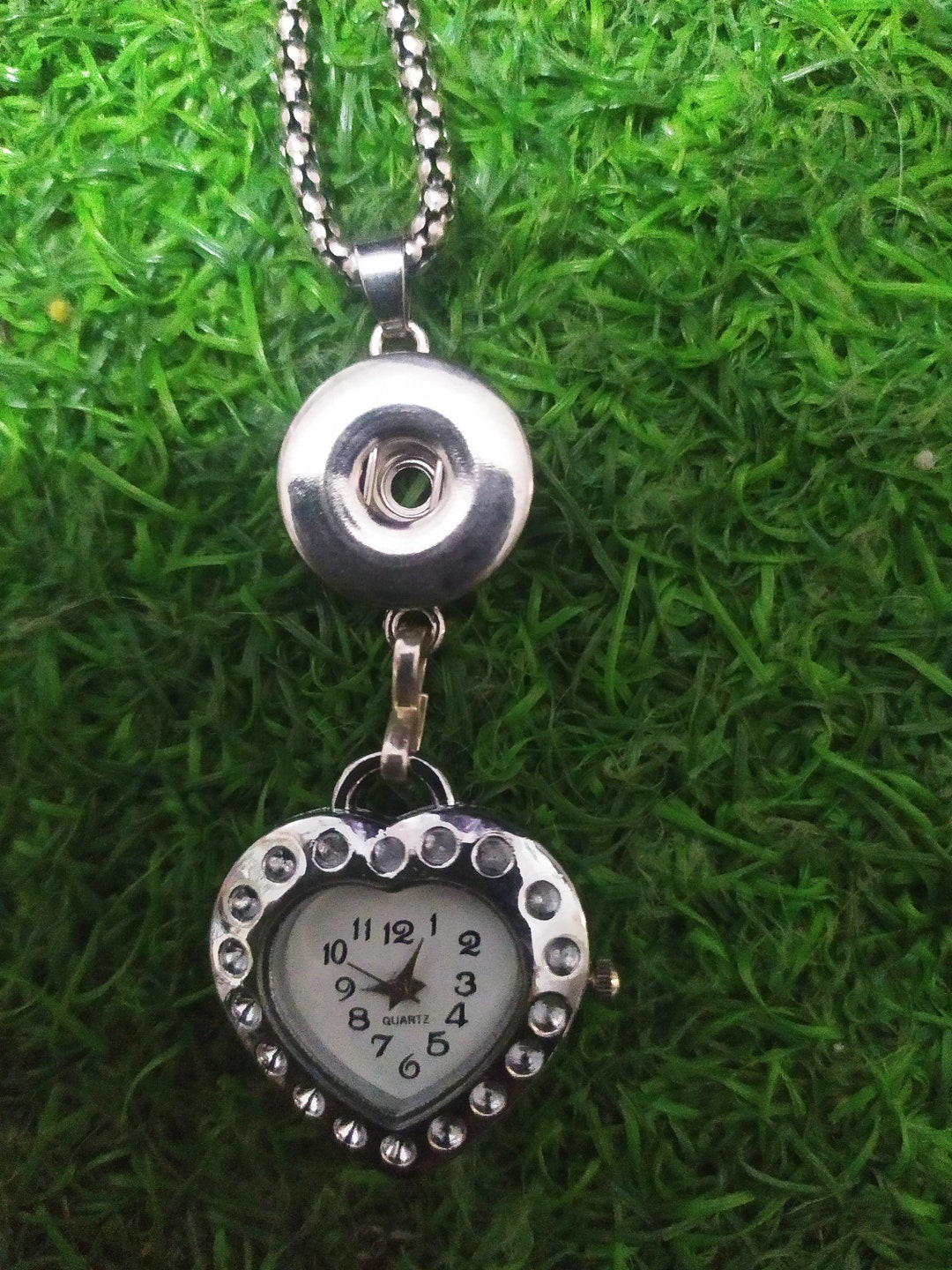 Watch Necklace With 18 or 12 Mm Snap Button Socket and Chain - Etsy