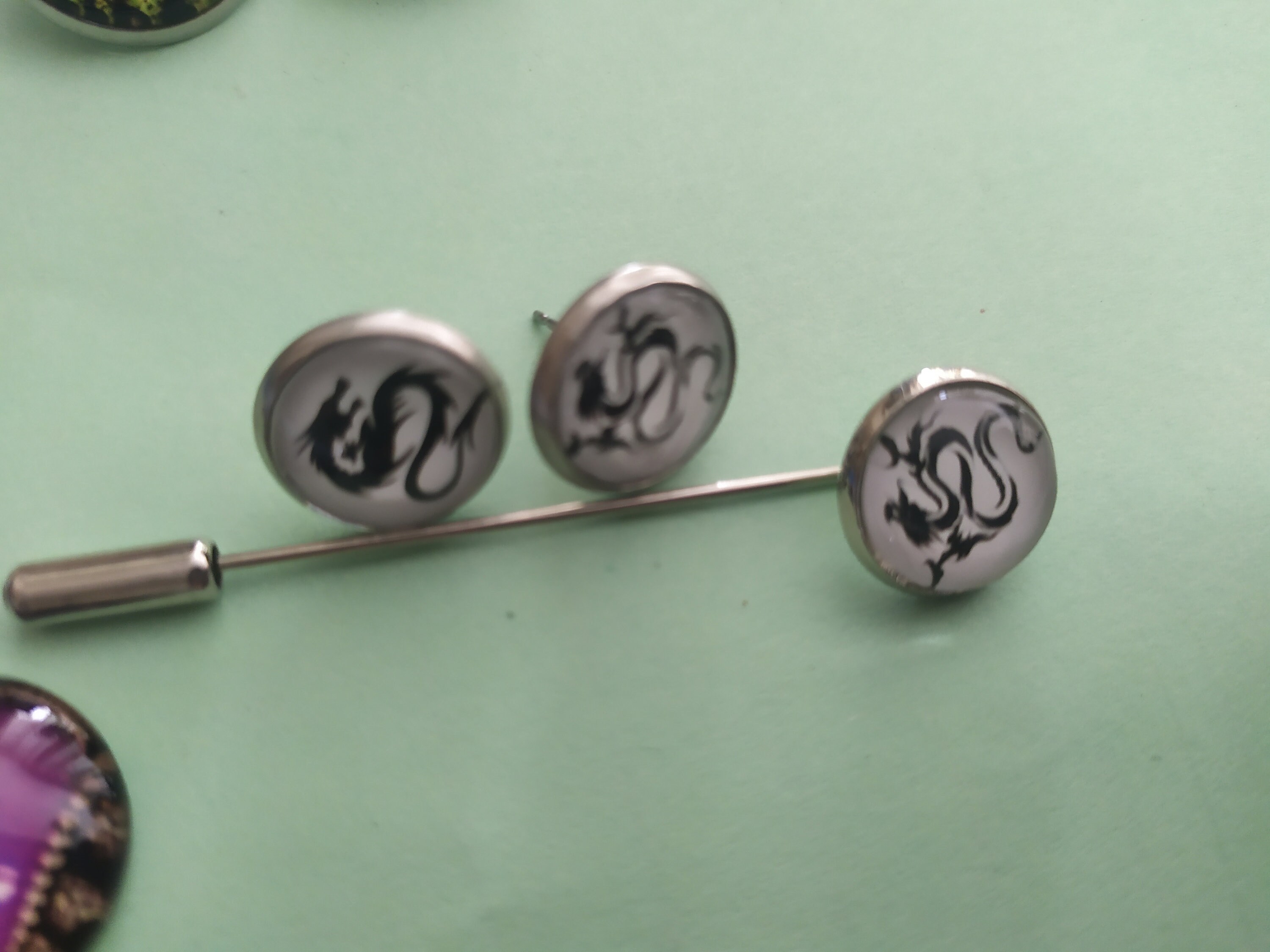 Dragon Eye 2024 Year Symbol Hair Pin Ring Dangle or Stud - Etsy