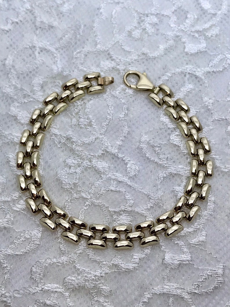 14K Yellow Gold Link Bracelet - Etsy