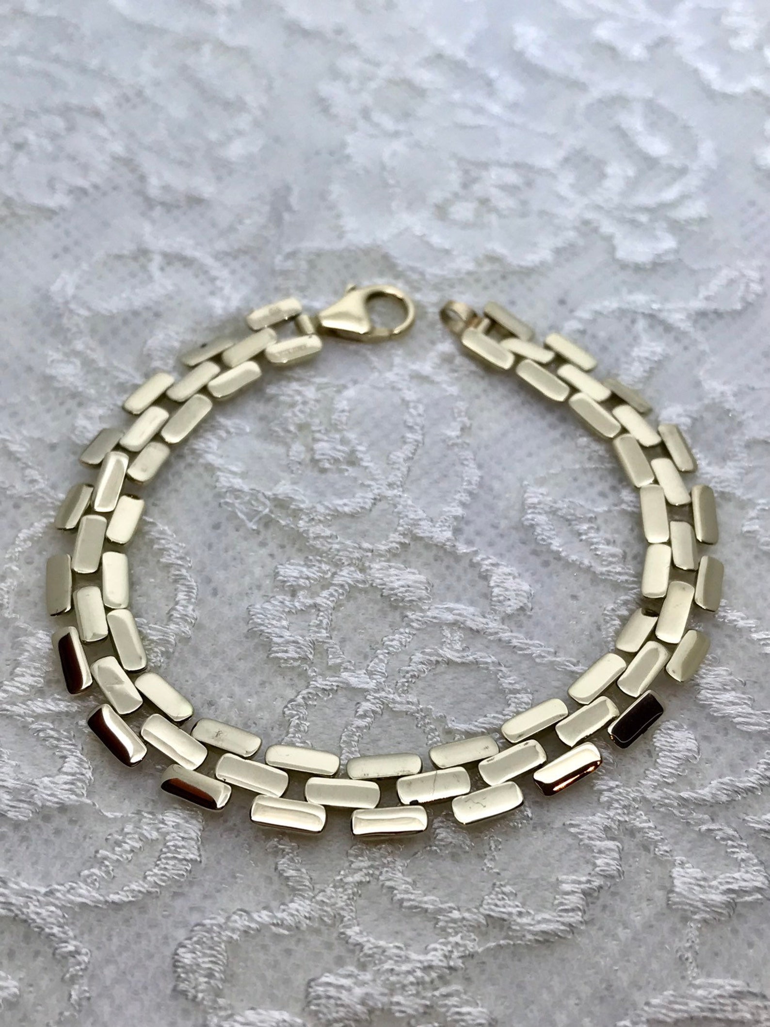 14K Yellow Gold Link Bracelet - Etsy