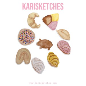 Pan Dulce Stickers, Die Cut Stickers, Wall Art, Weatherproof, Bakery ...