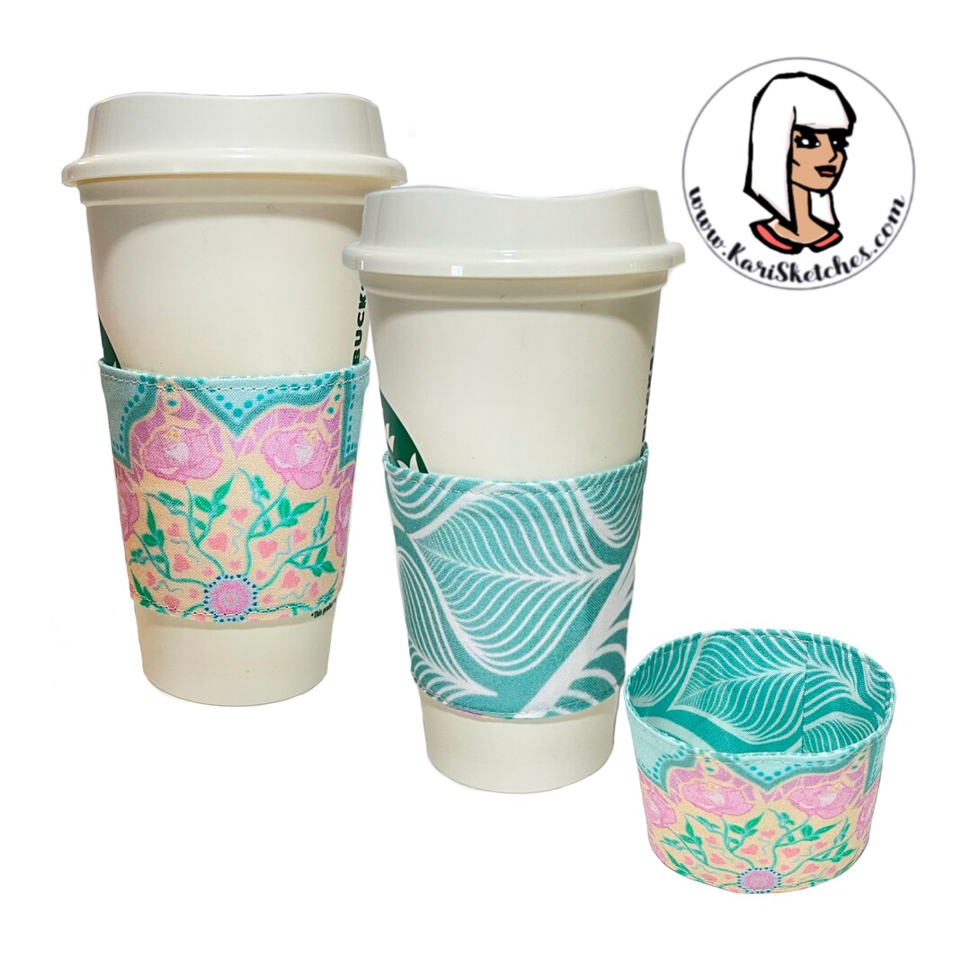 Coffee Cup Sleeve, Reversible, Reusable, 100% Cotton, Washable ...