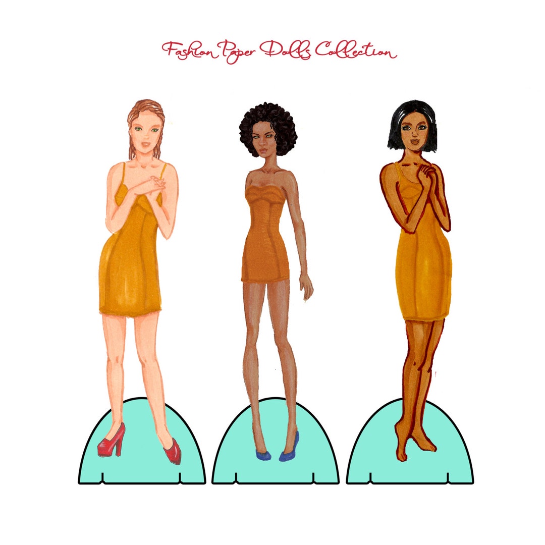 Instant Download, Three Paper Doll Digital Printable Fashion ...