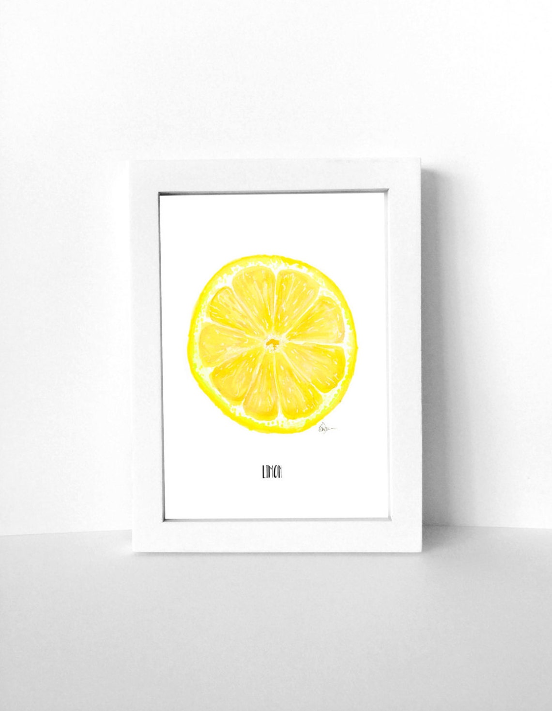 Lemon Watercolor Painting, Lemon Slice, Food Art, Food Illustration ...