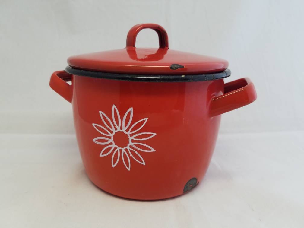 Vintage Red Emaille Country Kochtopf Dutch Oven Emaille Kochgeschirr ...