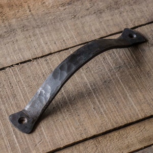 Hand Forged Rustic Farmhouse Steel Curved Handles / Drawer Pulls / DIY ...