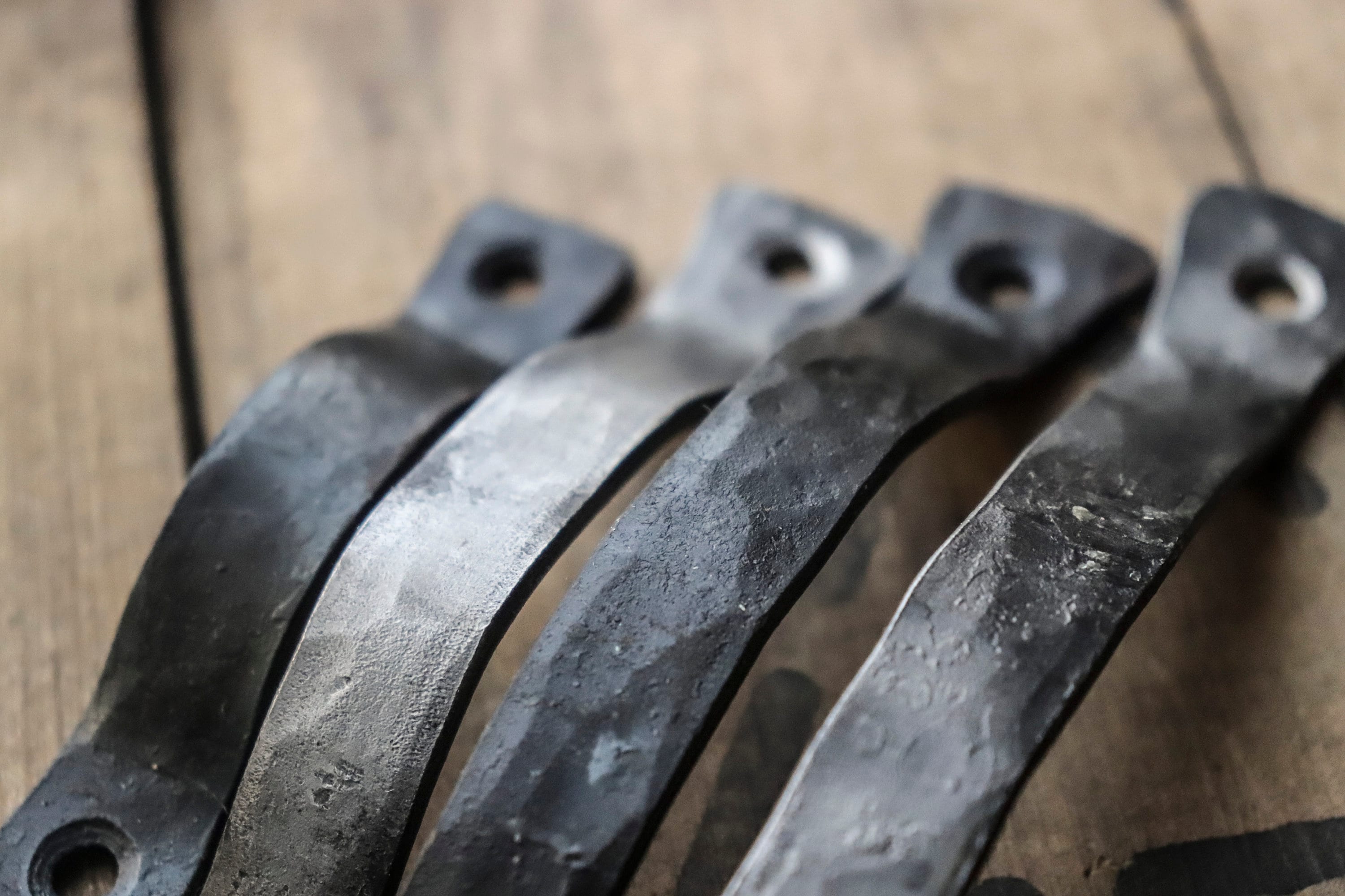 Hand Forged Rustic Farmhouse Petite / Thin Steel Handles / - Etsy