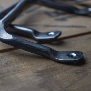 Hand Forged Rustic Hammered Farmhouse Bent Steel Tray Handles / Drawer ...