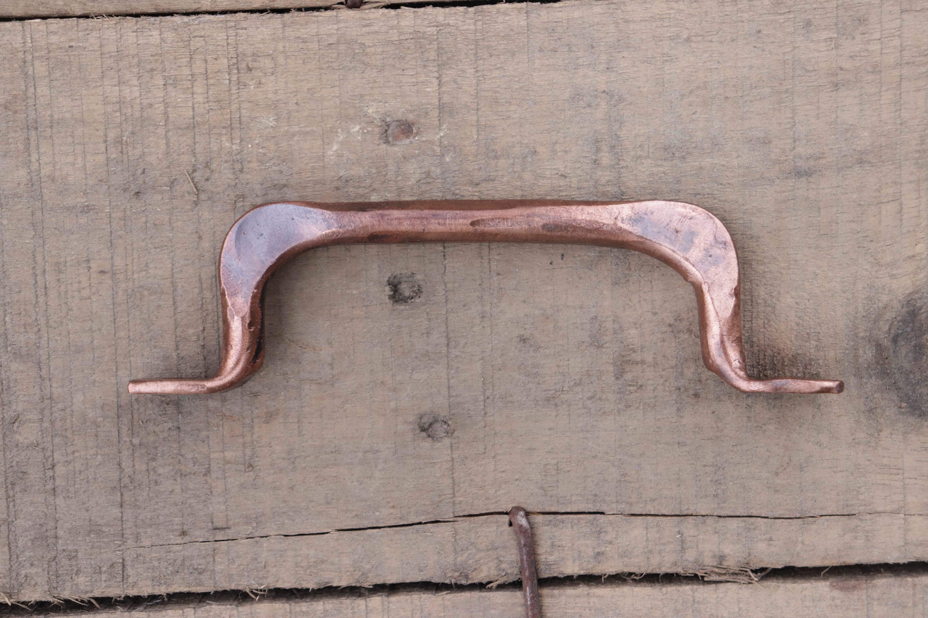 Solid Copper Hand Forged Rustic Farmhouse Steel Handles / Drawer Pulls ...
